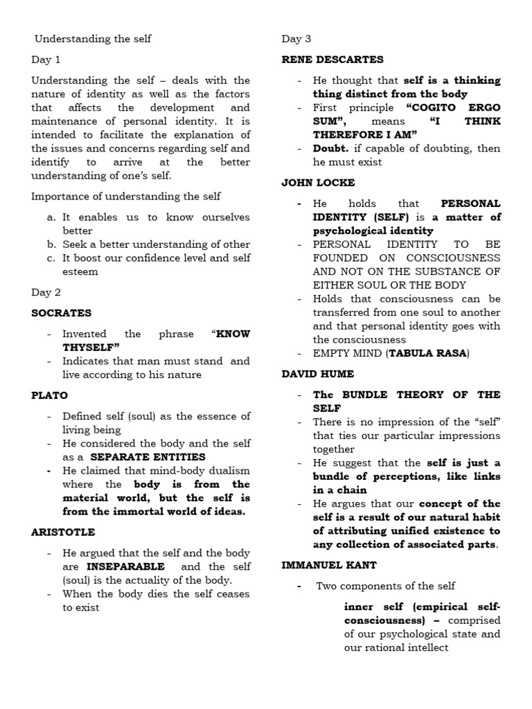 Understanding the self | Download Free PDF | Philosophy Of Self | Id