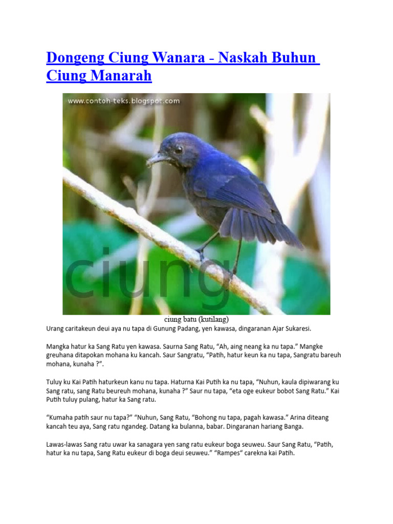 Dongeng Ciung Wanara | PDF