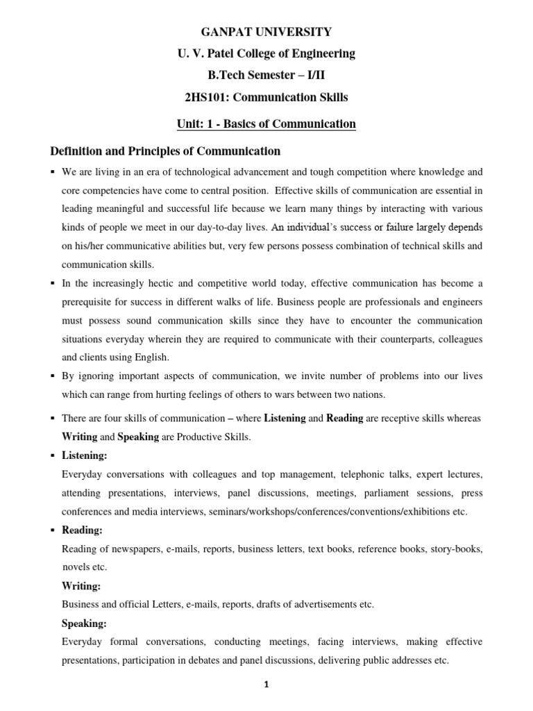 Basics of Communication | Download Free PDF | Communication | Nonverbal ...