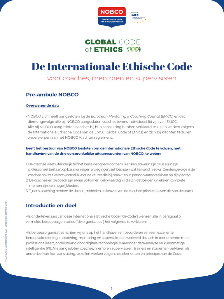 NOBCO-IEC Internationale Ethische Code | PDF
