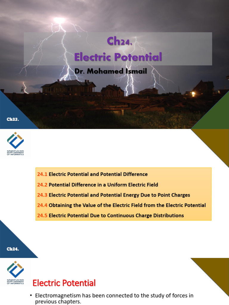 CH 24 Electric Potential | PDF | Electronvolt | Voltage