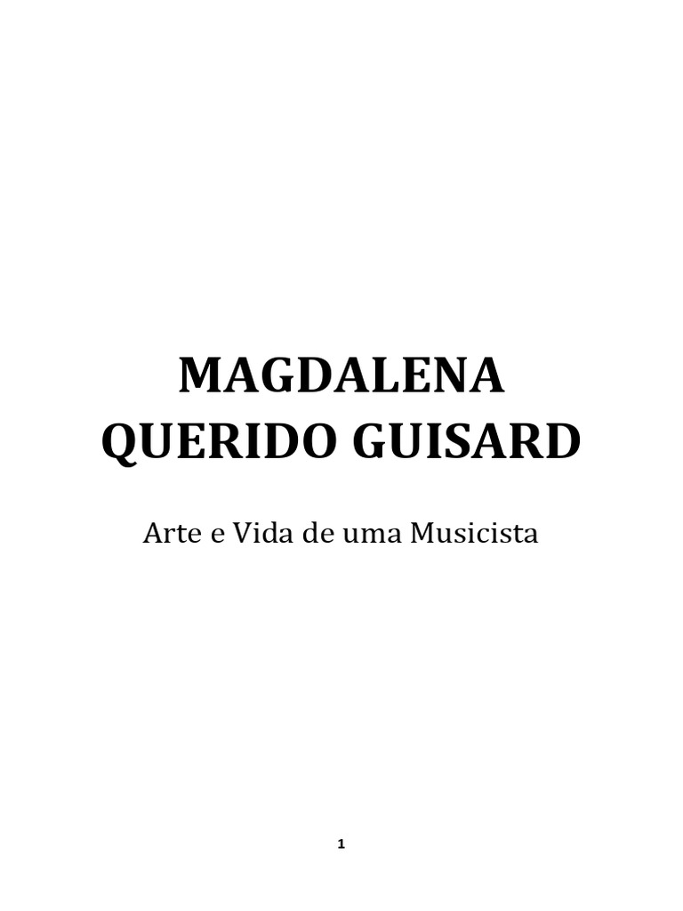 MAGDALENA QUERIDO GUISARD - Arte e Vida de Uma Musicista | PDF
