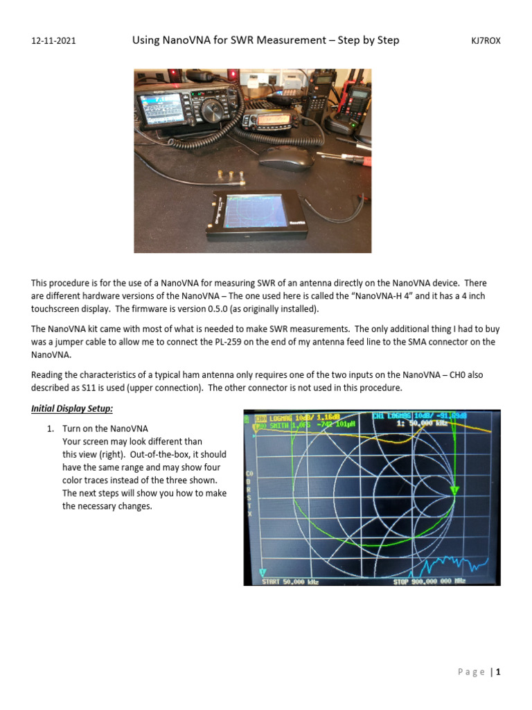 Using Nanovna For Swr Measurement Rev1 Download Free Pdf Hertz Usb