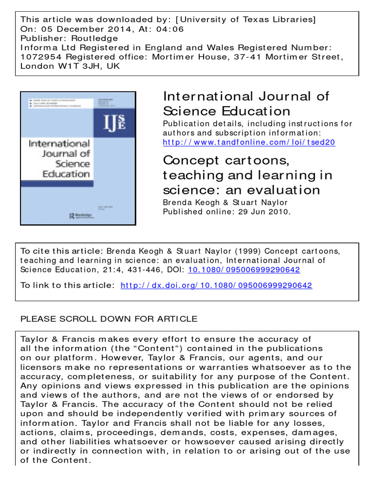 International Journal of Science Education: To Cite This Article ...