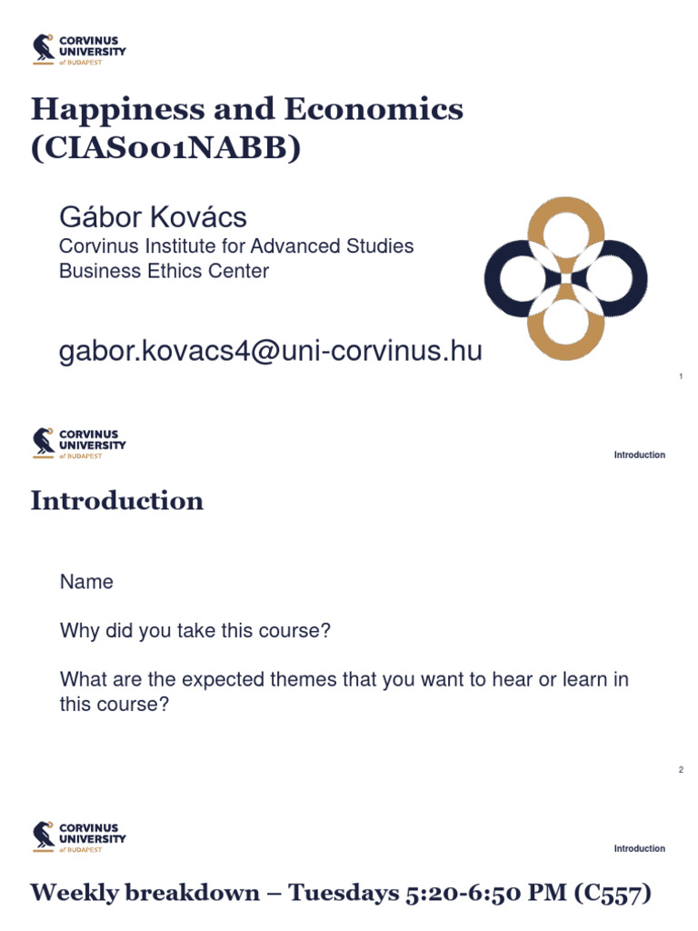01. Introduction to the course | Download Free PDF | Happiness ...