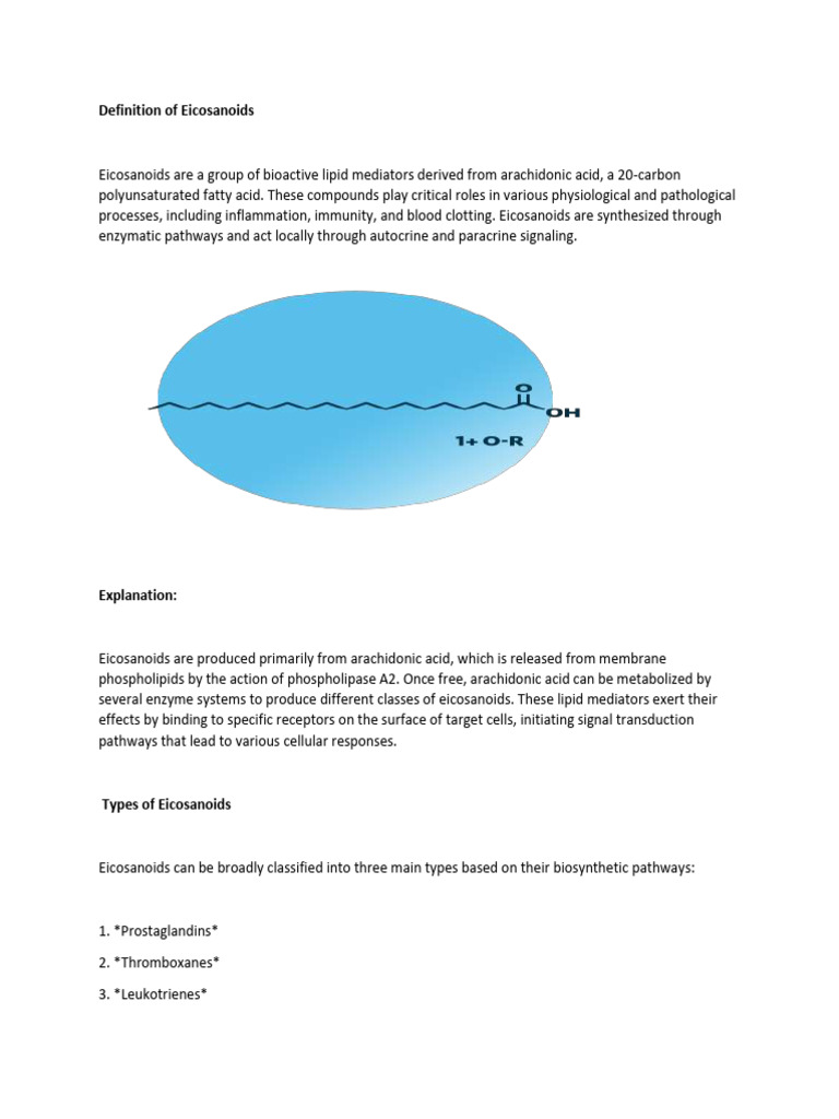 Understanding Eicosanoids and Their Functions | PDF | Prostaglandin ...
