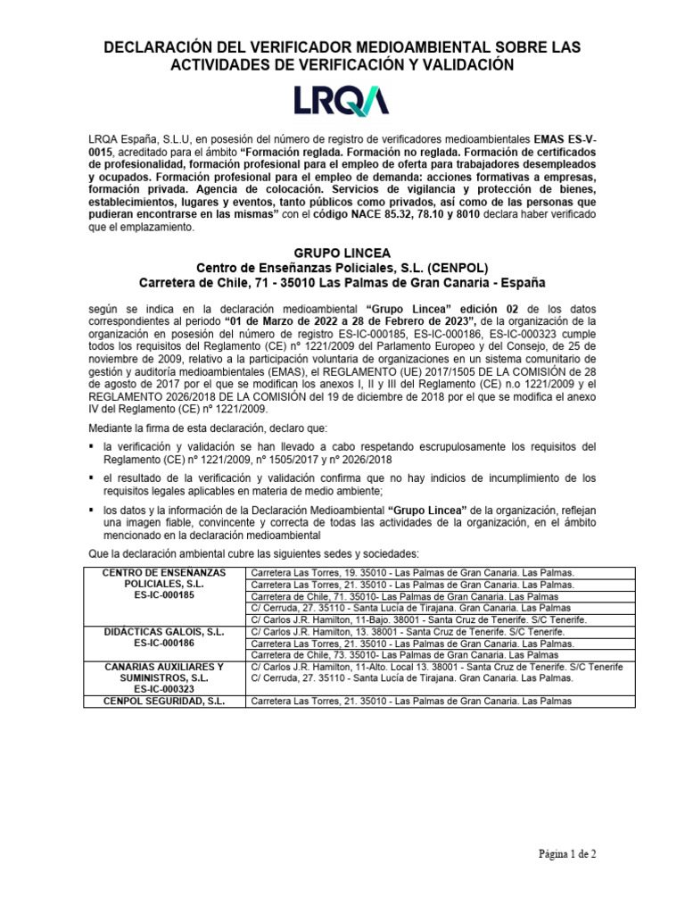 06 Decl Verificador EMAS-2023 | PDF