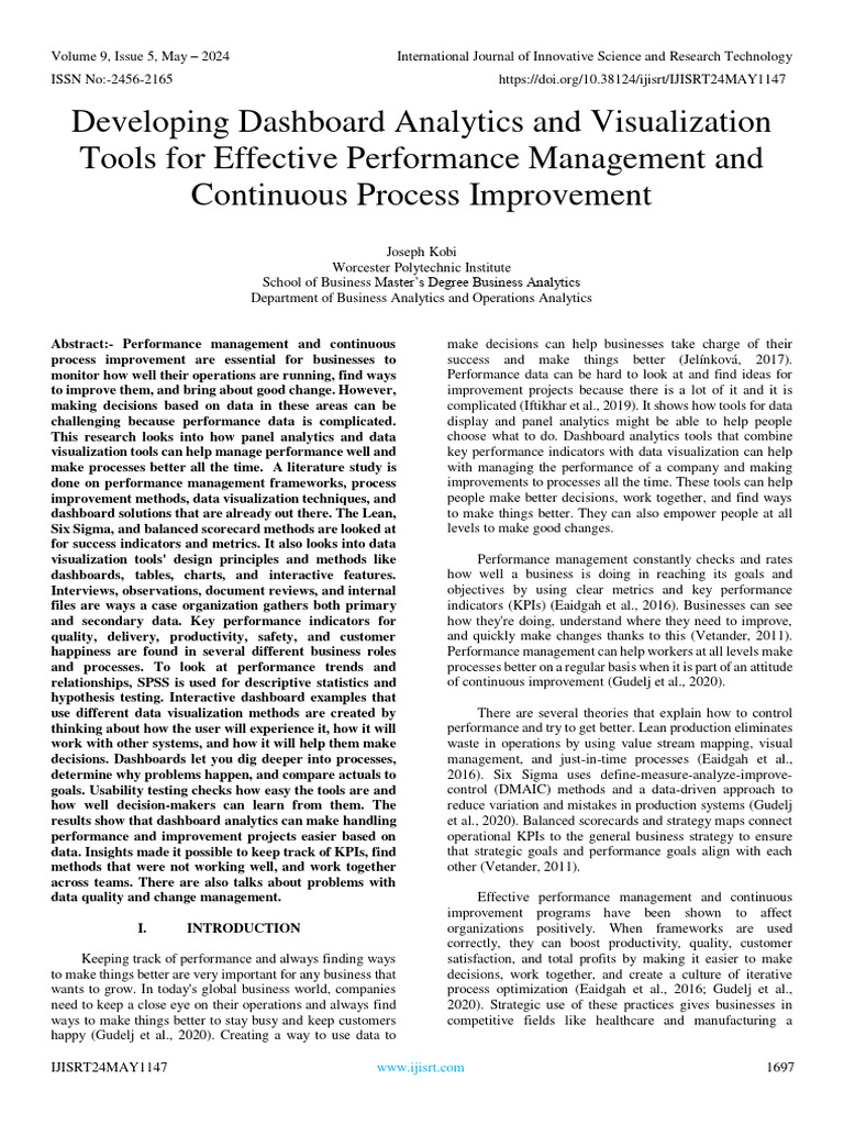 Developing Dashboard Analytics and Visualization Tools for Effective ... Developing Dashboard Analytics and Visualization Tools for Effective ...