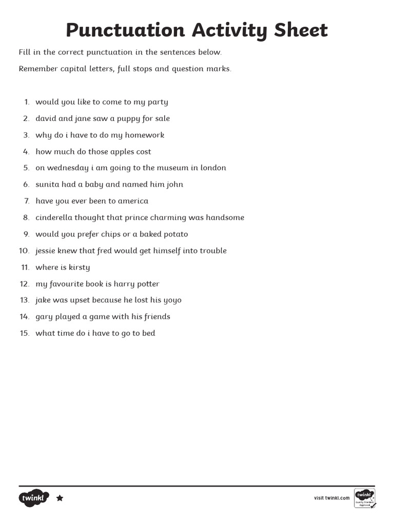 t2 e 130 Complete The Sentence Punctuation Activity Sheet - Ver - 2 ...