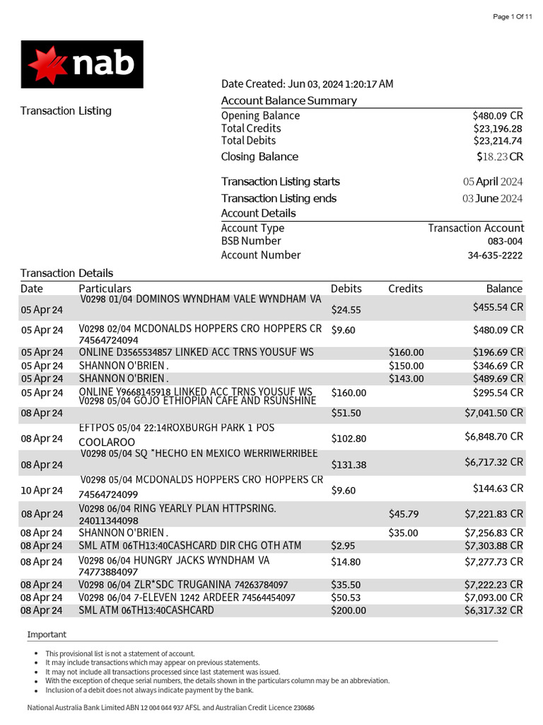 Interim - Statement - 03-Jun-2024 01 - 20 - 56 - 1 | PDF | Debits And ...
