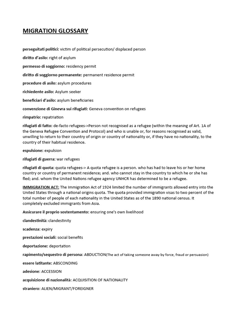 Backup Di MIGRATION GLOSSARY | PDF | Refugee | Right Of Asylum