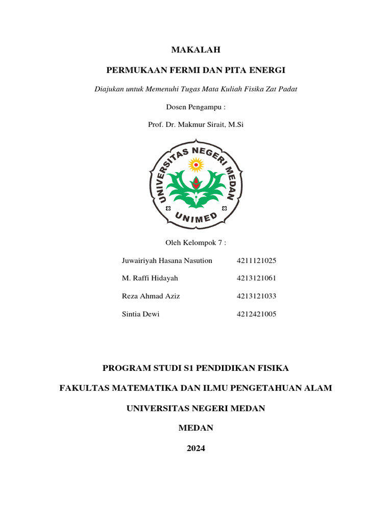 Permukaan Fermi dan Pita Energi Elektron | PDF | Sains & Matematika