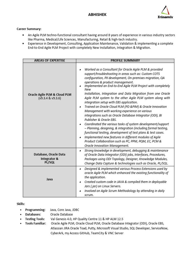 Oracle PLM_Abhishek | PDF | Oracle Corporation | Product Lifecycle Oracle PLM_Abhishek | PDF | Oracle Corporation | Product Lifecycle