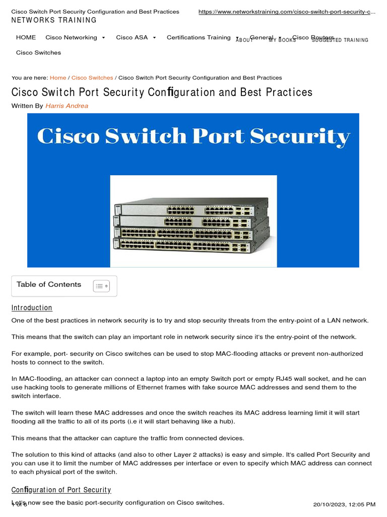 Cisco Switch Port Security Configuration and Best Practices | Download Free PDF | Network Switch ...