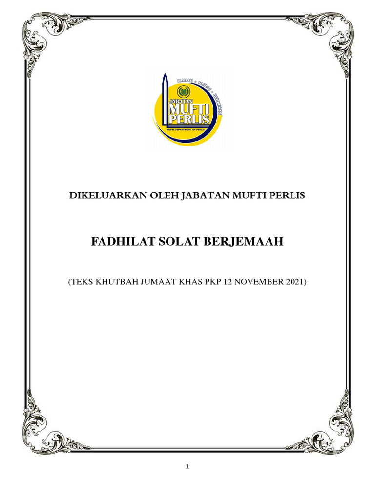 Fadhilat Solat Berjemaah Tahun 5 | PDF
