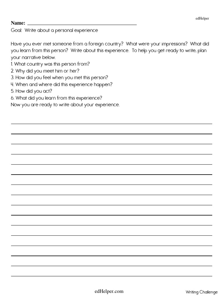 4th Grade Writing Prompts Worksheets | PDF