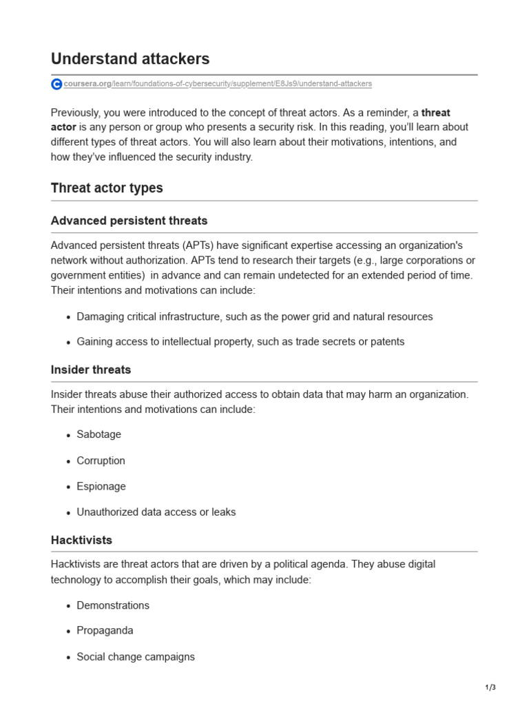 Understand Attackers | PDF | Security Hacker | Security