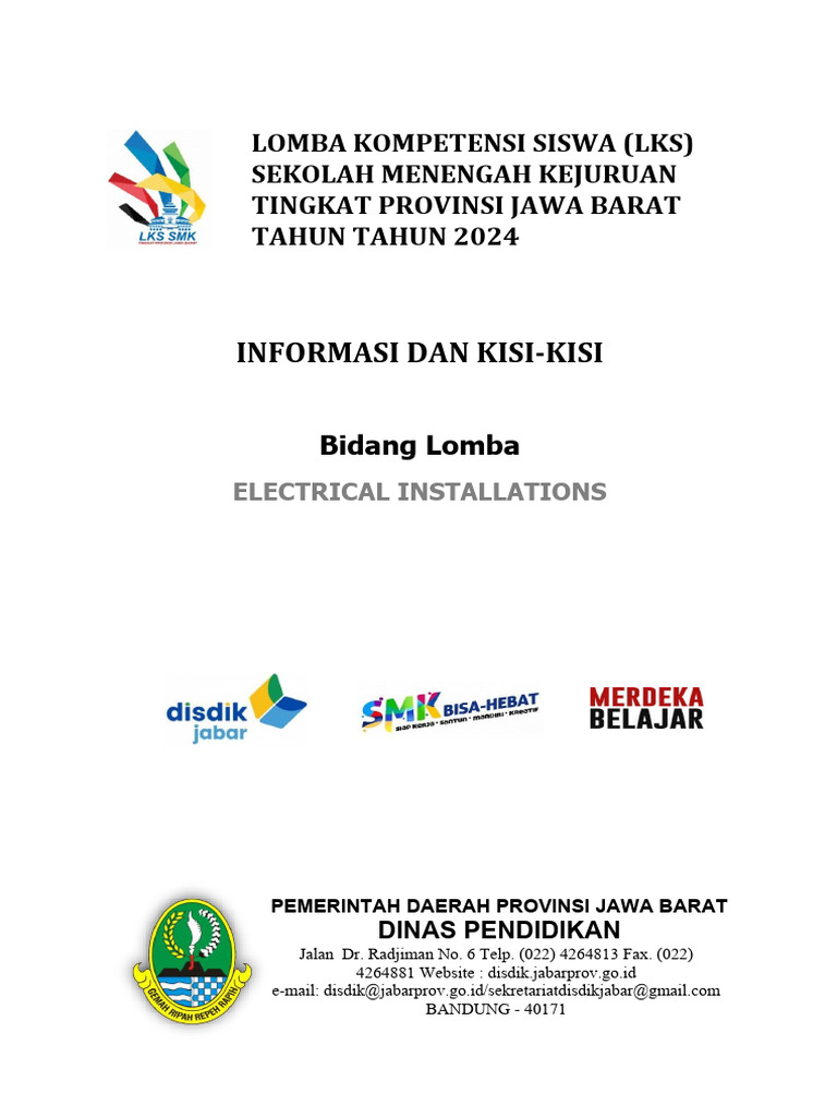 LKS SMK Jabar 2024: Electrical Installations | PDF | Bisnis