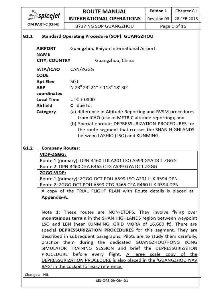 B737 NG SOP for Guangzhou Operations | PDF | Air Traffic Control ...