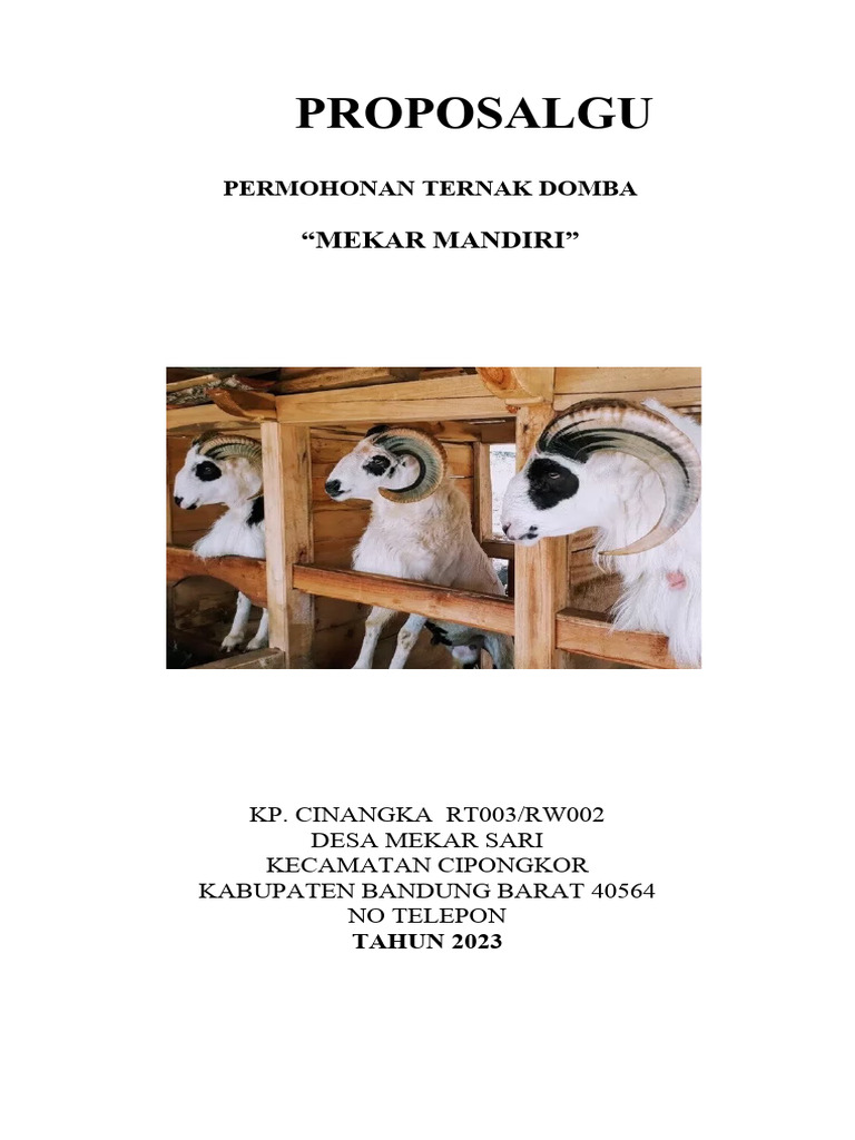 Proposal Domba Sumber Ternak | PDF
