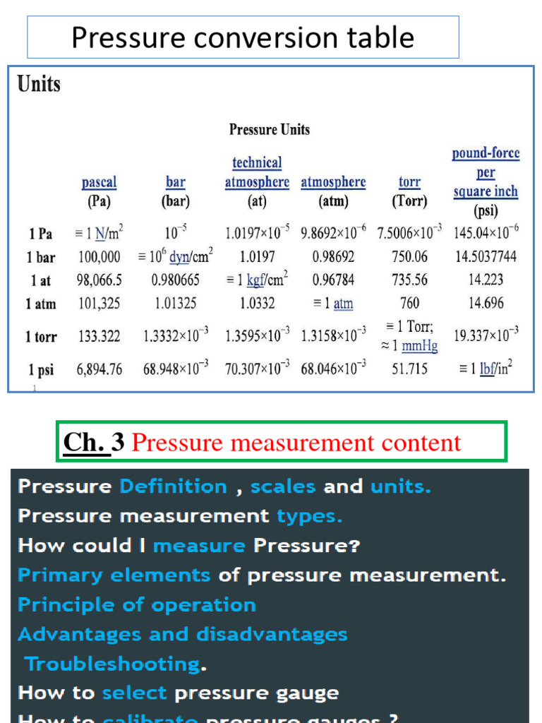 Pressure Measurement and Transducers Guide | PDF | Pressure Measurement ...