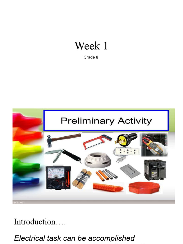 Grade 8 Q4 Week 1 | PDF | Electrical Connector | Electrical Wiring