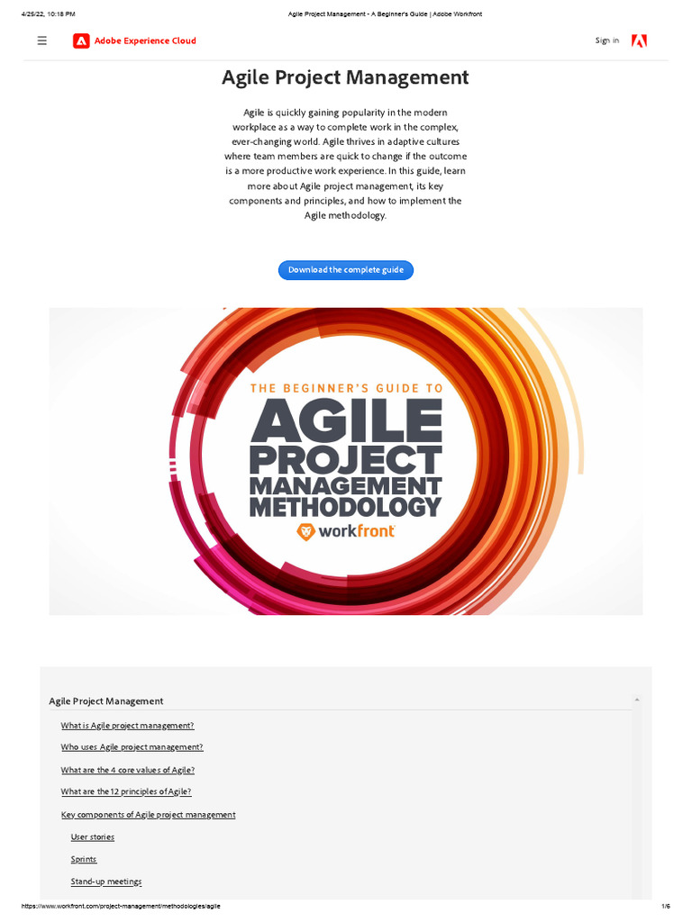 Agile Project Management - A Beginner's Guide - Adobe Workfront | PDF | Agile Software ...