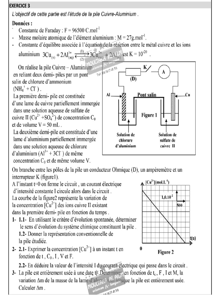 Evolution Spontanée D'un Système Chimique - Les Piles Les Piles (Exercice + Correction ...