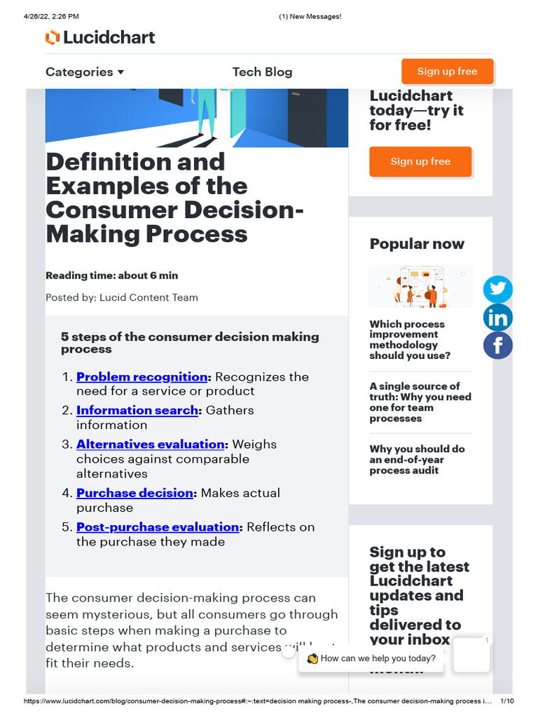 Definition and Examples of the Consumer Decision-Making Process _ Lucidchart Blog | Download ...