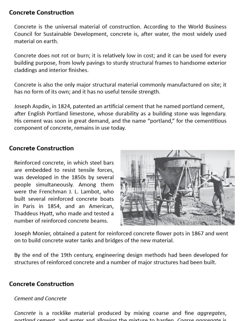 Concrete Construction | PDF | Concrete | Cement