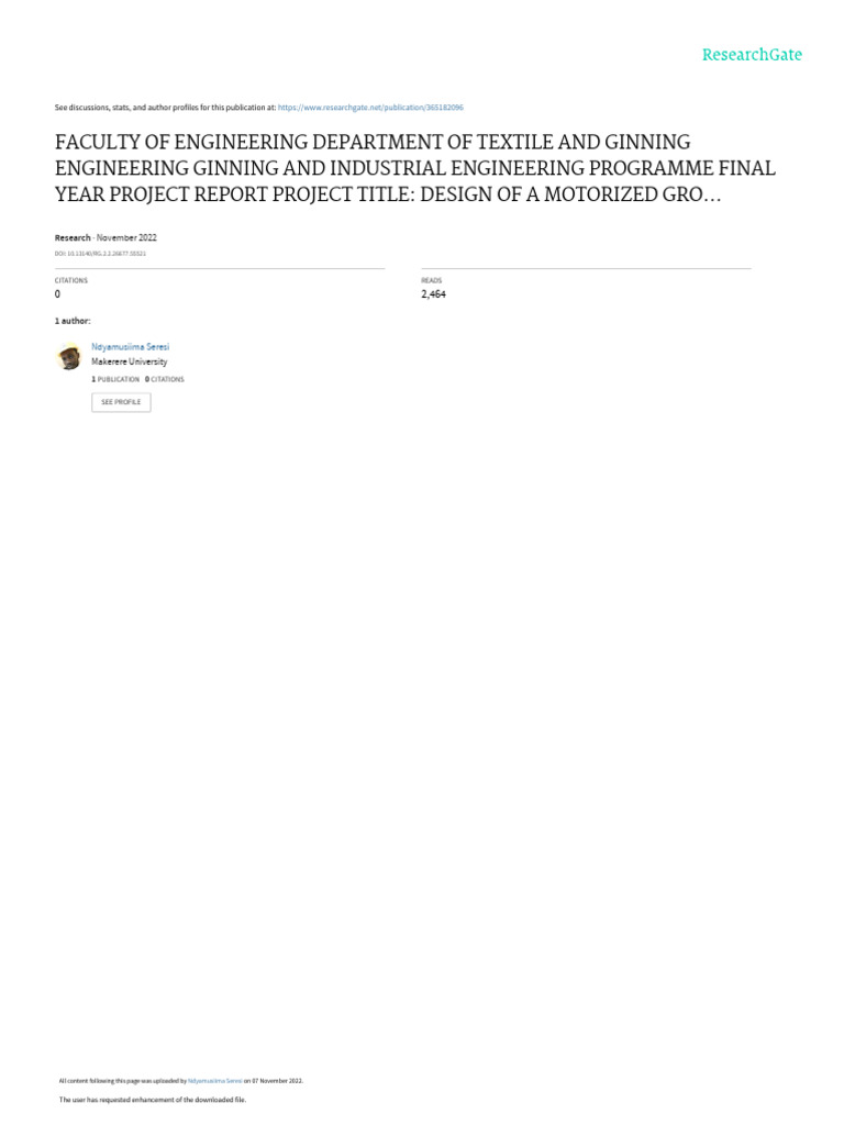 Desiginofamotorisedgroundnutsheilingmachine | PDF | Belt (Mechanical ...