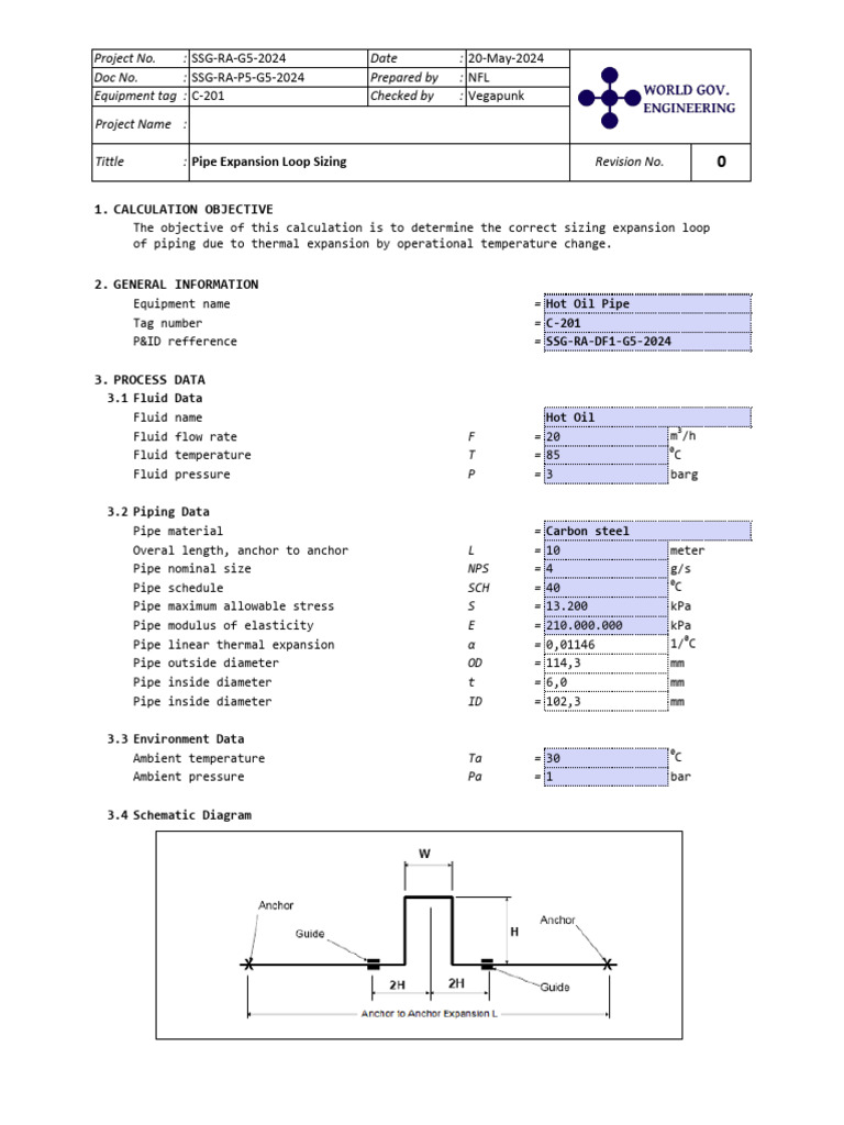 Piping Expansion Joint Loop Calculation | PDF | Pipe (Fluid Conveyance ...