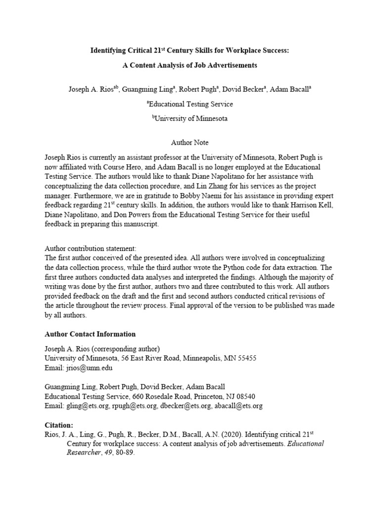 21st Century Skills in Job Advertisements | PDF | Employment | Creativity