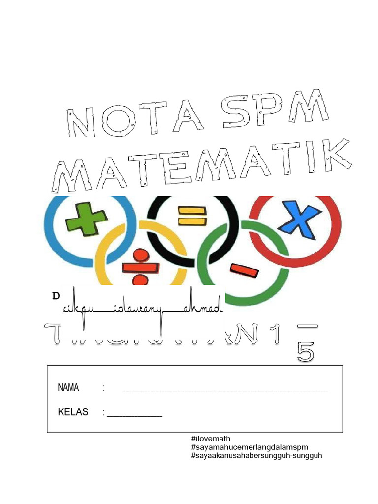 nota math spm kssm | PDF
