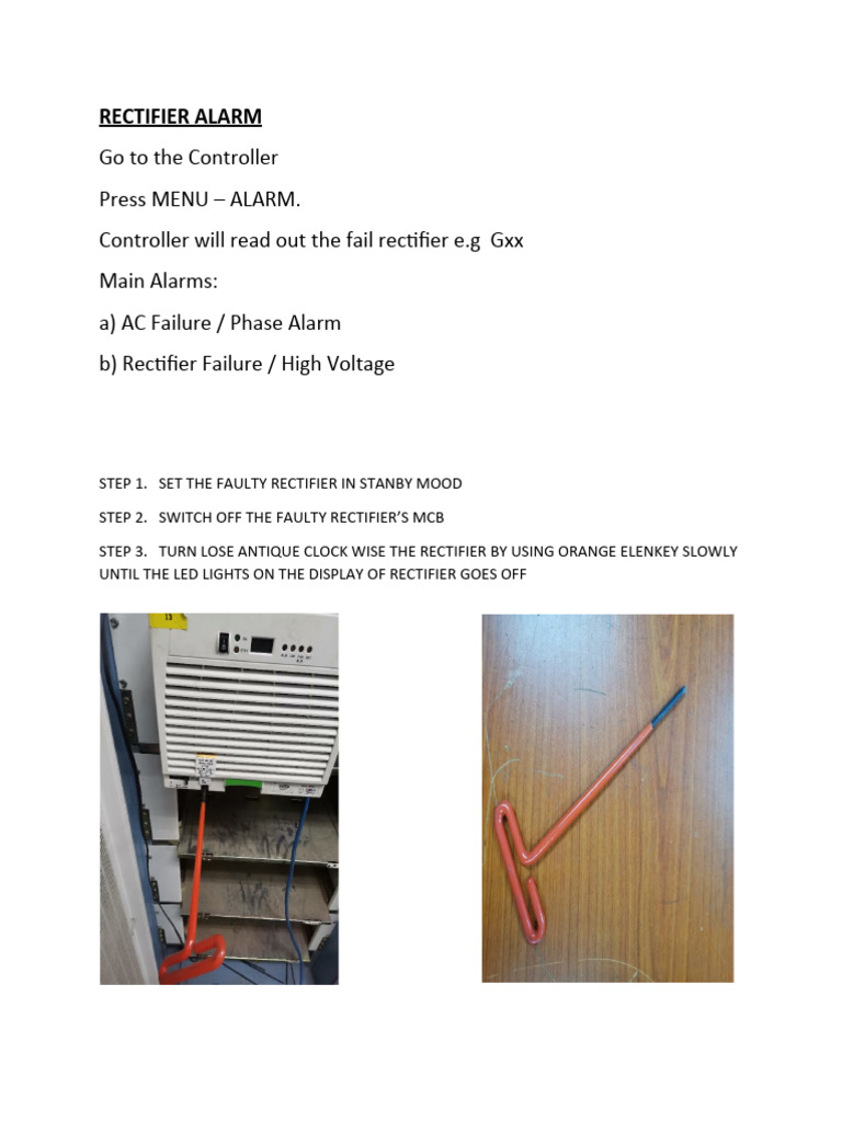 How To Clear CPS Alarm | PDF | Rectifier | Electricity