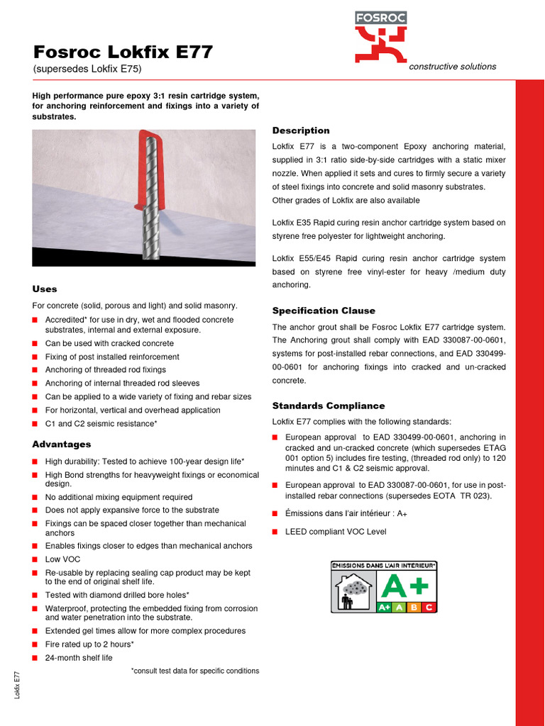 Lokfix E77 | PDF | Concrete | Extrusion