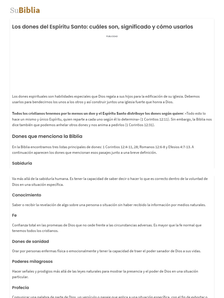 Los Dones Del Espíritu Santo - Cuáles Son, Significado y Cómo Usarlos ...