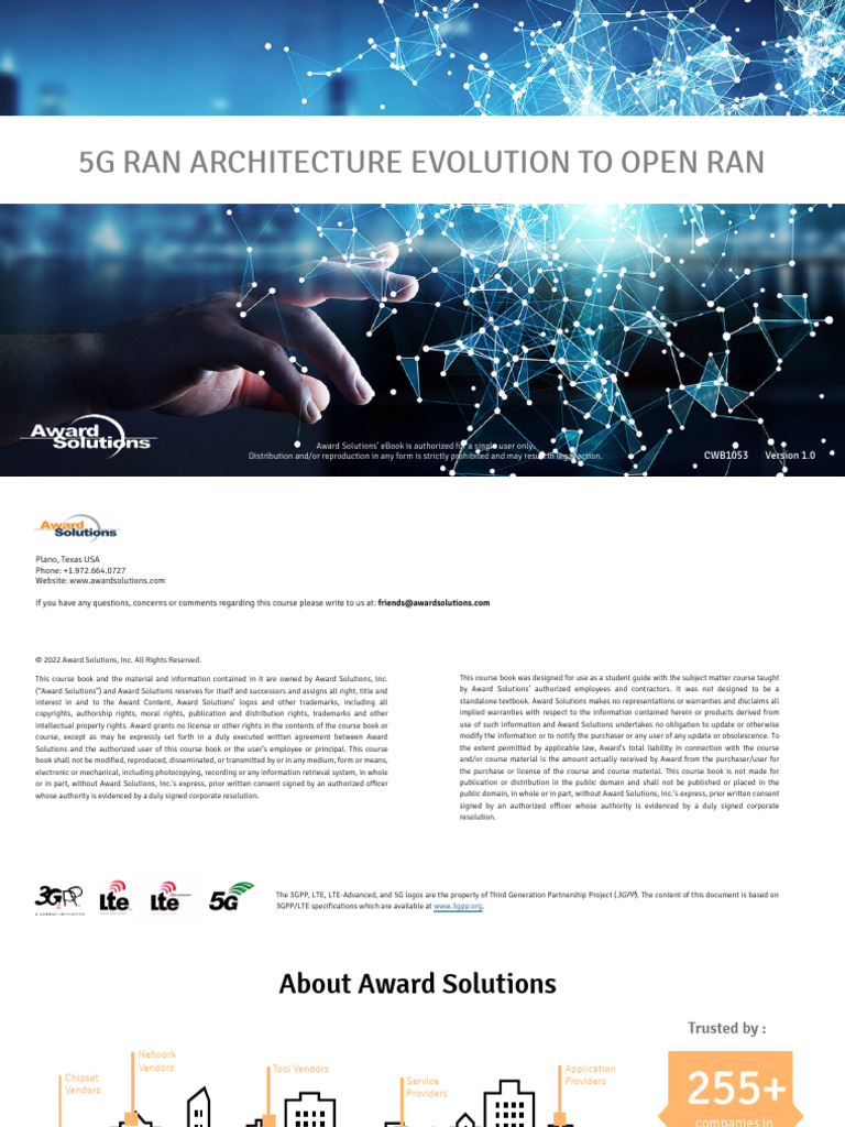 Award 5g Ran Architecture Evolution To Open Ran V1 0 Cr Tr Pdf Computer Network Lte