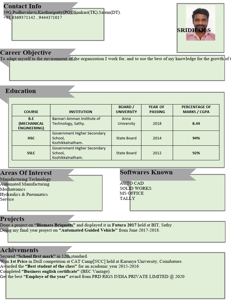 RESUME 24.01.2023 | Download Free PDF | Engineering