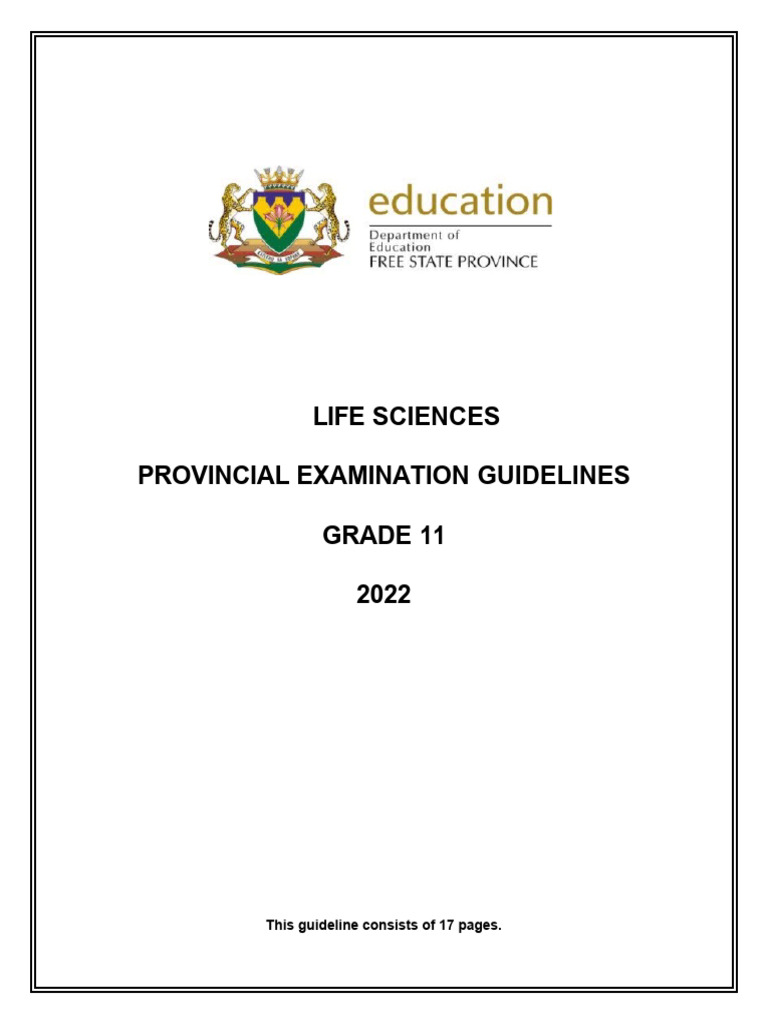 LS GR 11 Examination Guidelines 2022 | PDF | Cellular Respiration | Breathing