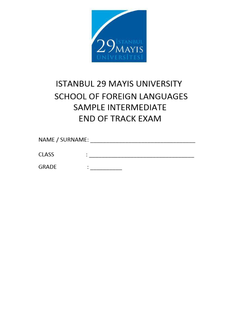 Sample Track Exam Intermediate | PDF | Zoo | Mc Donald's