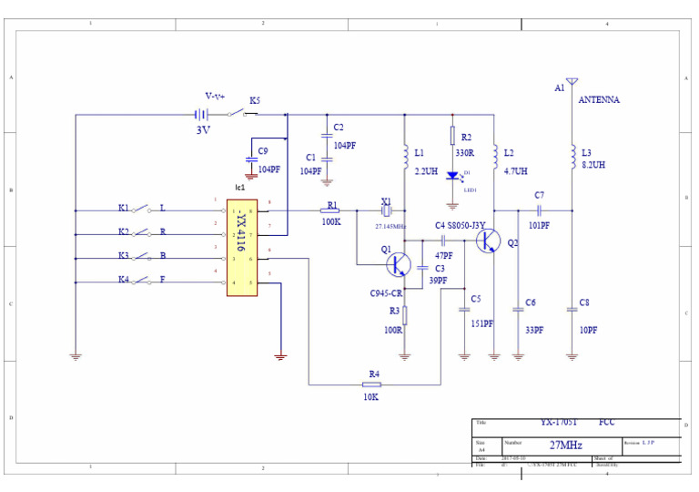Control Remoto 27 MHz - Schematic | PDF
