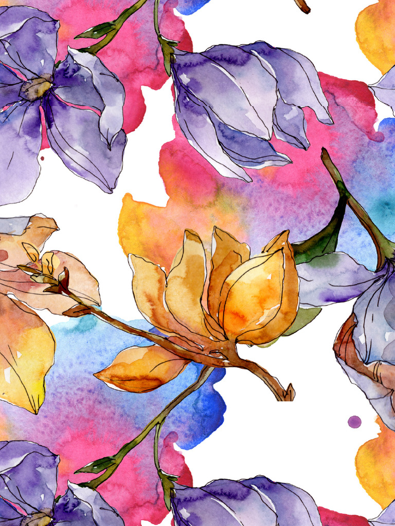 Watercolor Floral Annual Teacher Planner | PDF