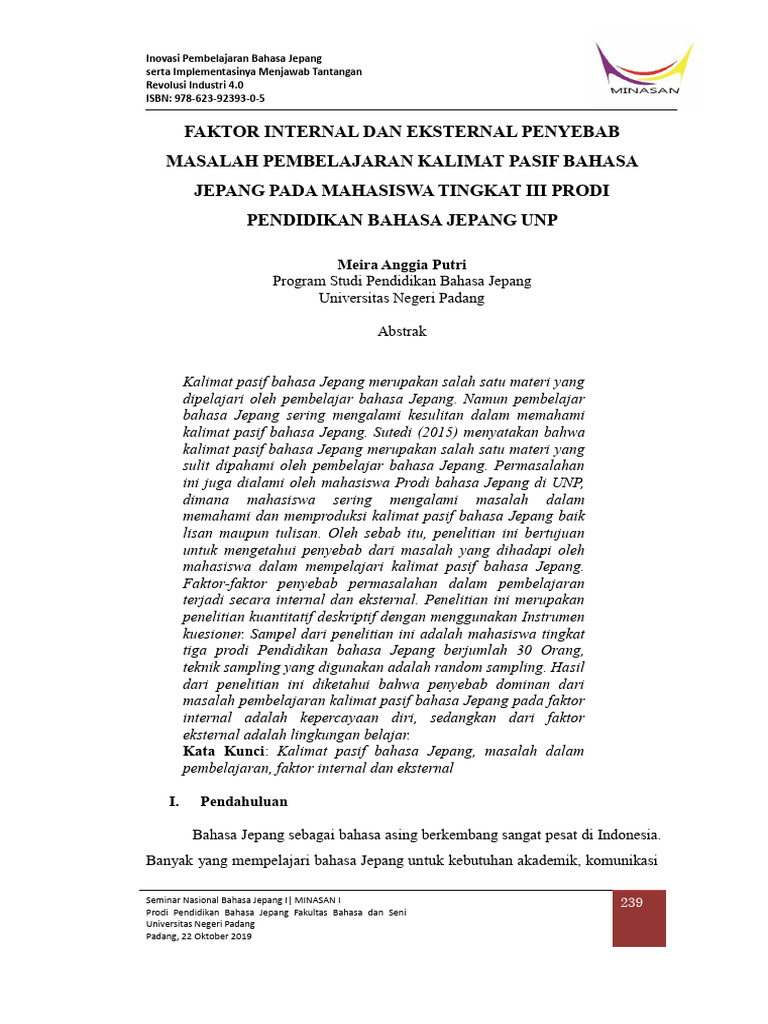 PROSIDING BAhasa Jepang 1 2019-249-264 | PDF | Karier & Perkembangan ...