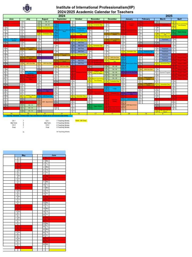 IIP International School Calendar 2025-26 | PDF | Religious Festivals ...