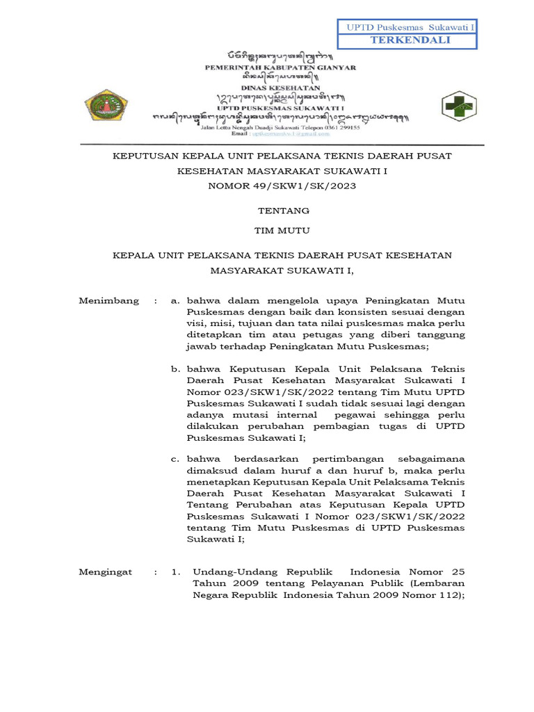 SK Tim Mutu 2023 | PDF