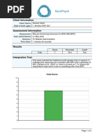 Borderline Personality Questionnaire BPQ Sample Report Scoring | PDF ...