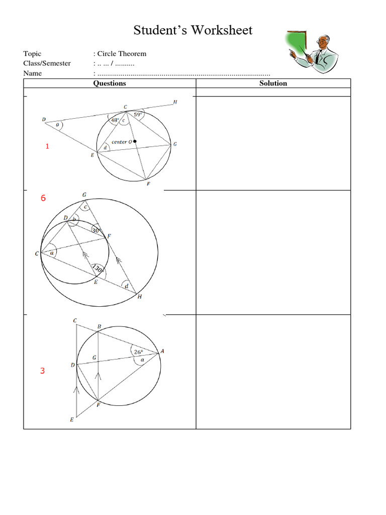 3 - SW - 2 - Exercise of Circle Theorem | PDF | Teaching Methods ...