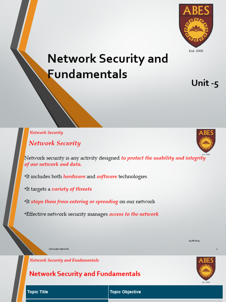 Network Security Fundamentals Overview | PDF | Computer Security | Security