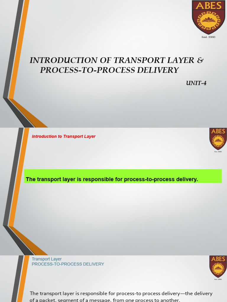 Transport Layer: Process-to-Process Delivery | PDF | Port (Computer ...
